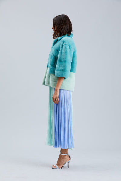 MINT/JADE DYED MINK SHEARED JACKET J. Mendel