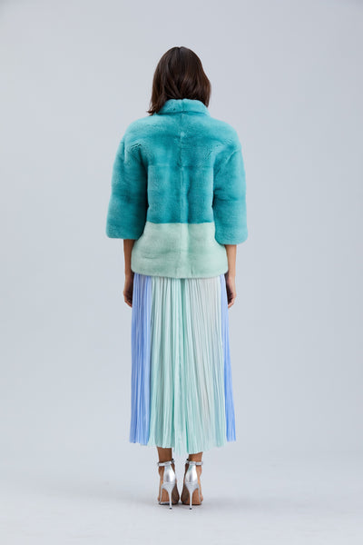 MINT/JADE DYED MINK SHEARED JACKET J. Mendel